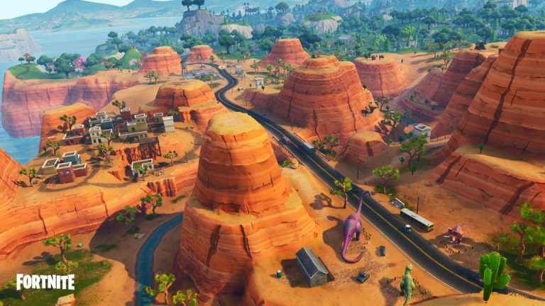 Fortnite – Search Between Oasis, Rock Archway And Dinosaurs Solution