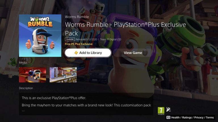 Worms Rumble PS Plus Exclusive Pack And Costume For PS5 And PS4 ...
