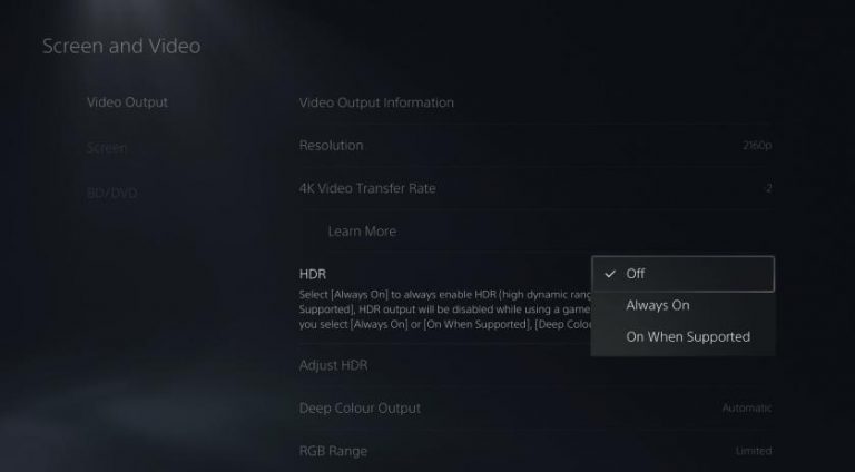 Latest PS5 Update Adds New HDR Setting, Includes 'Off' And 'Always On ...