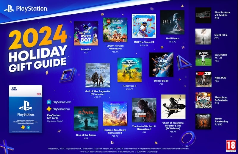 Sony's PlayStation Holiday 2024 Gift Guide Is Here Covering PS5 Games ...